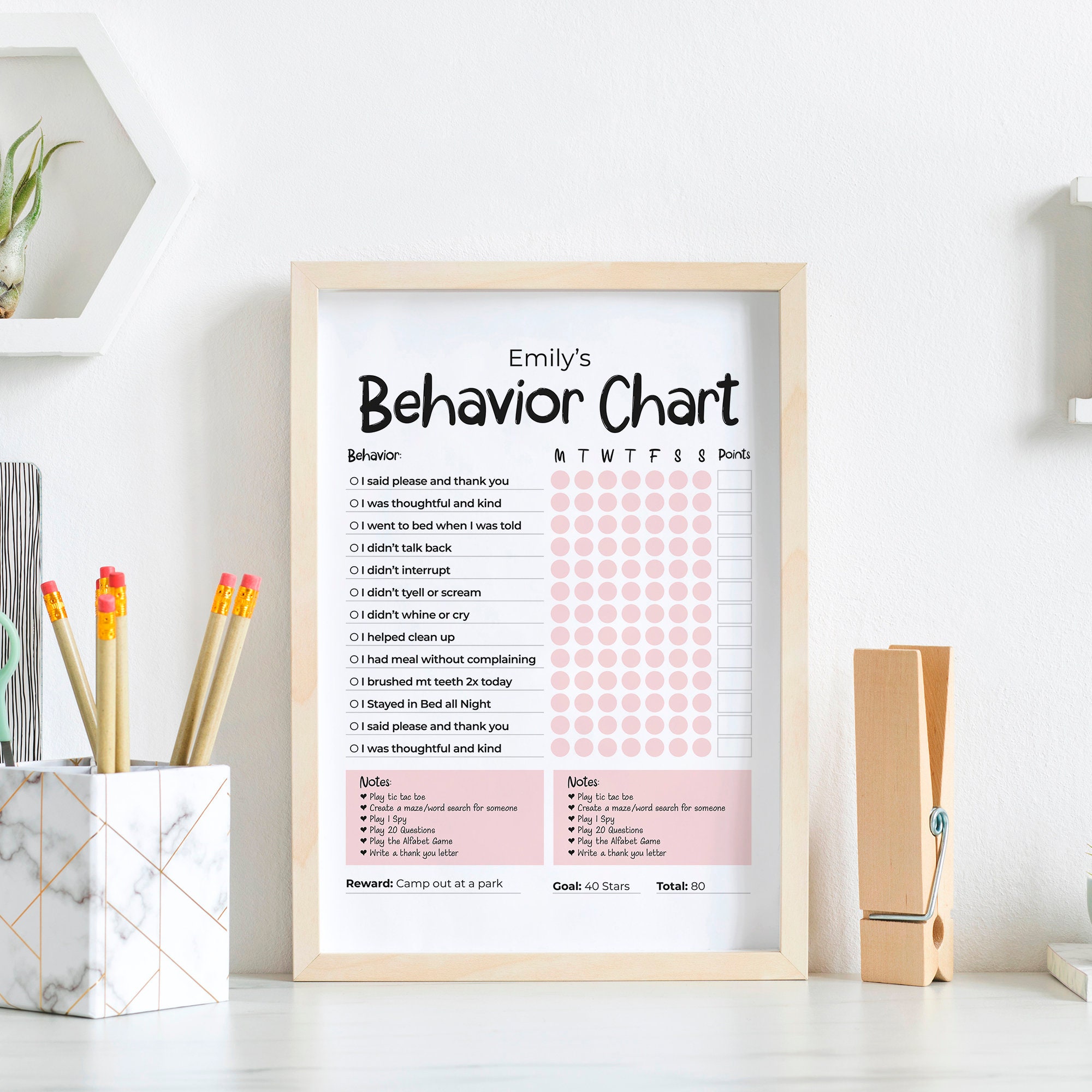 Editable Behavior Chart for Kids, Good Behavior Tracking, Printable ...