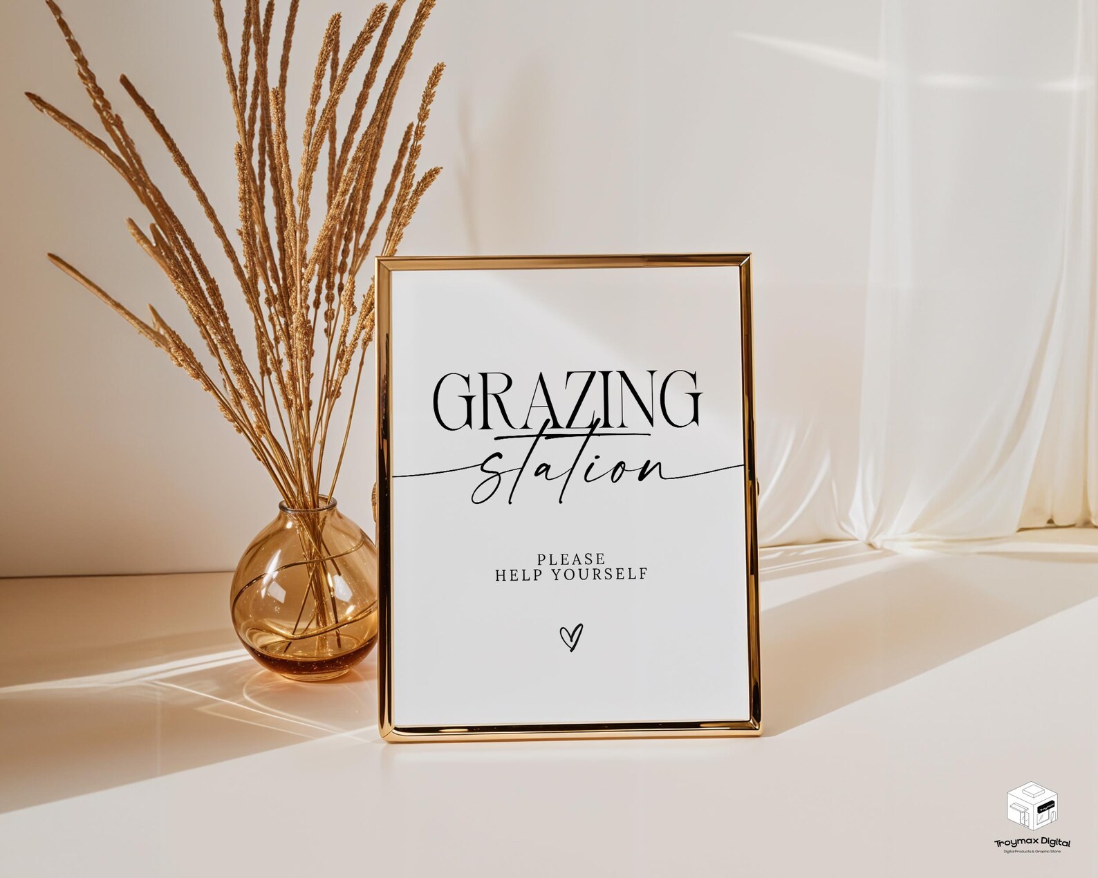 Minimalist Grazing Table Sign Template, Grazing Station Sign, Wedding ...