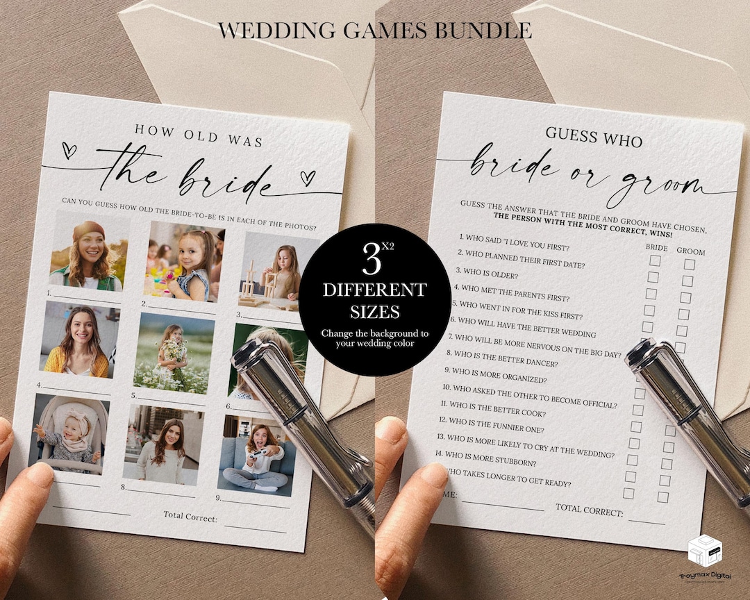 Guess Who Bride or Groom Game, How Old Was the Bride Wedding Game ...