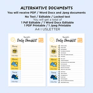 Daily Checklist for Kids, Daily Routine Chart, Home School Planner ...