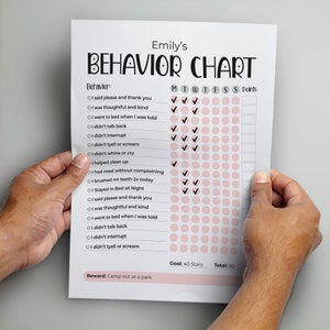 Editable Behavior Reward Chart for Kids, Good Behavior Tracking ...