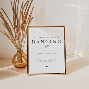 Dancing Feet Sign Template, Printable Wedding Flip Flops Sign, Simple ...