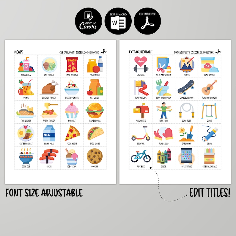 Editable Daily Routine Cards for Kids Printable Daily - Etsy Australia