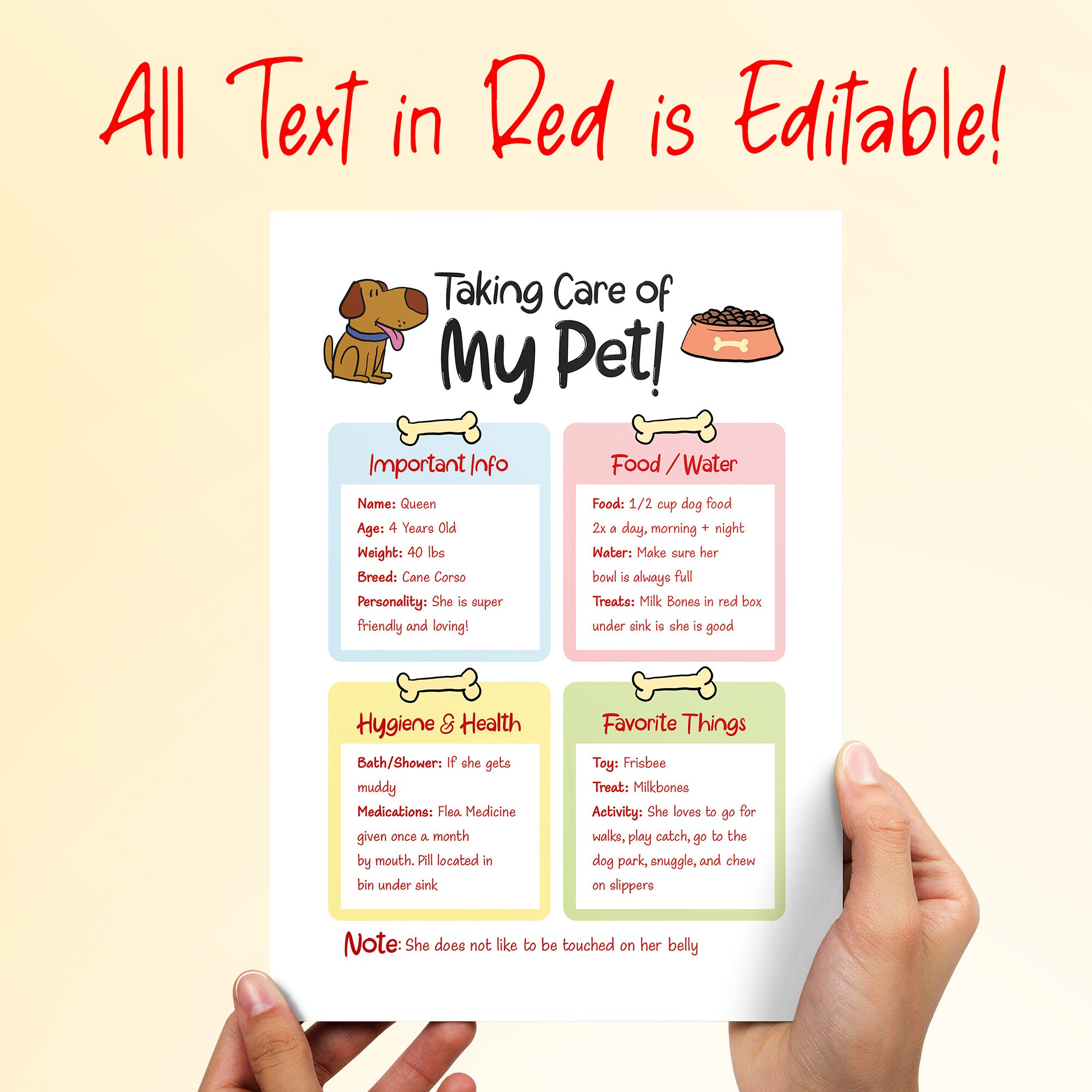 Pet Sitter Instructions, Pet Sitter Templates, Pet Sitting, Dog Sitter ...
