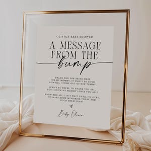Editable Baby Bump Sign, Baby Shower Message Template, A Message From ...