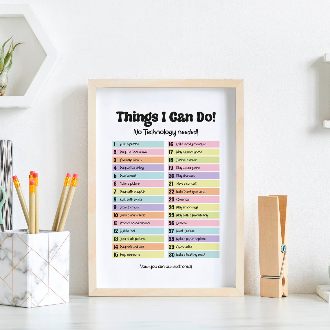 Play Inspiration Chart for Kids, Kids Daily Schedule Idea Editable ...