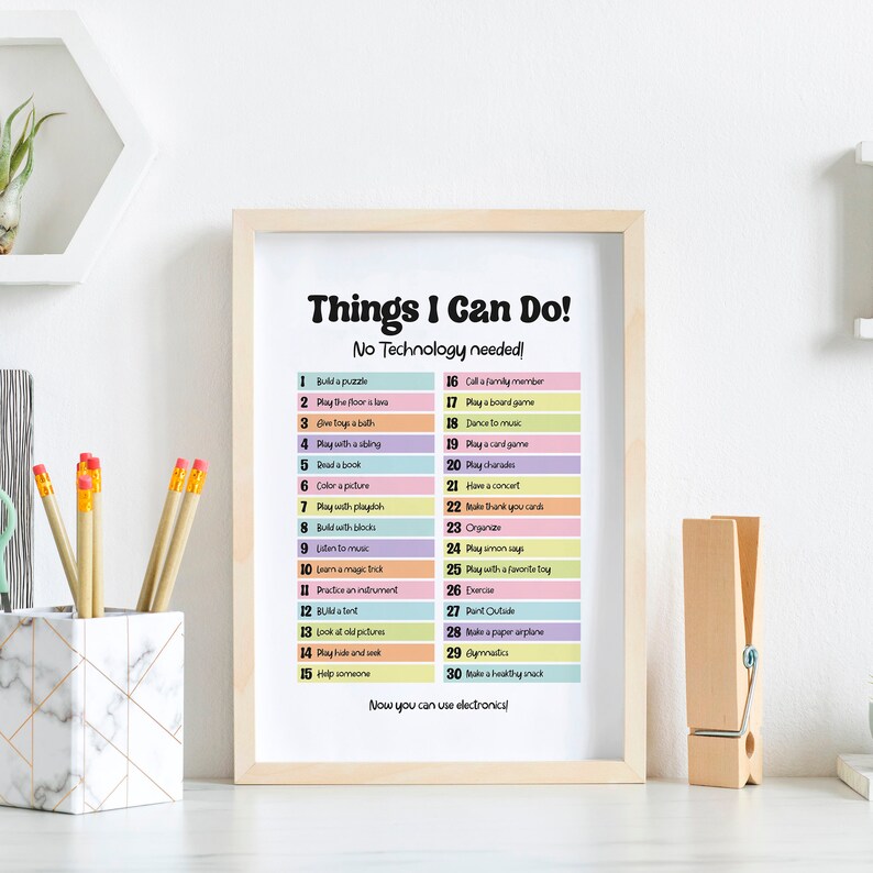 Thing I Can Do to Do, Play Inspiration Chart for Kids, Daily Schedule ...