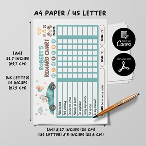 Editable Race Car Reward Chart, Printable Chore Chart for Kids, Good ...