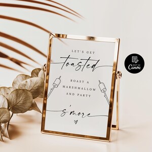 Let's Get Toasted and Party S'more Wedding Sign, Marshmallow and Party ...