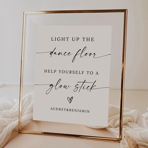 Light up the Dance Floor Sign, Glow Sticks for Wedding Sign, Glow Stick ...