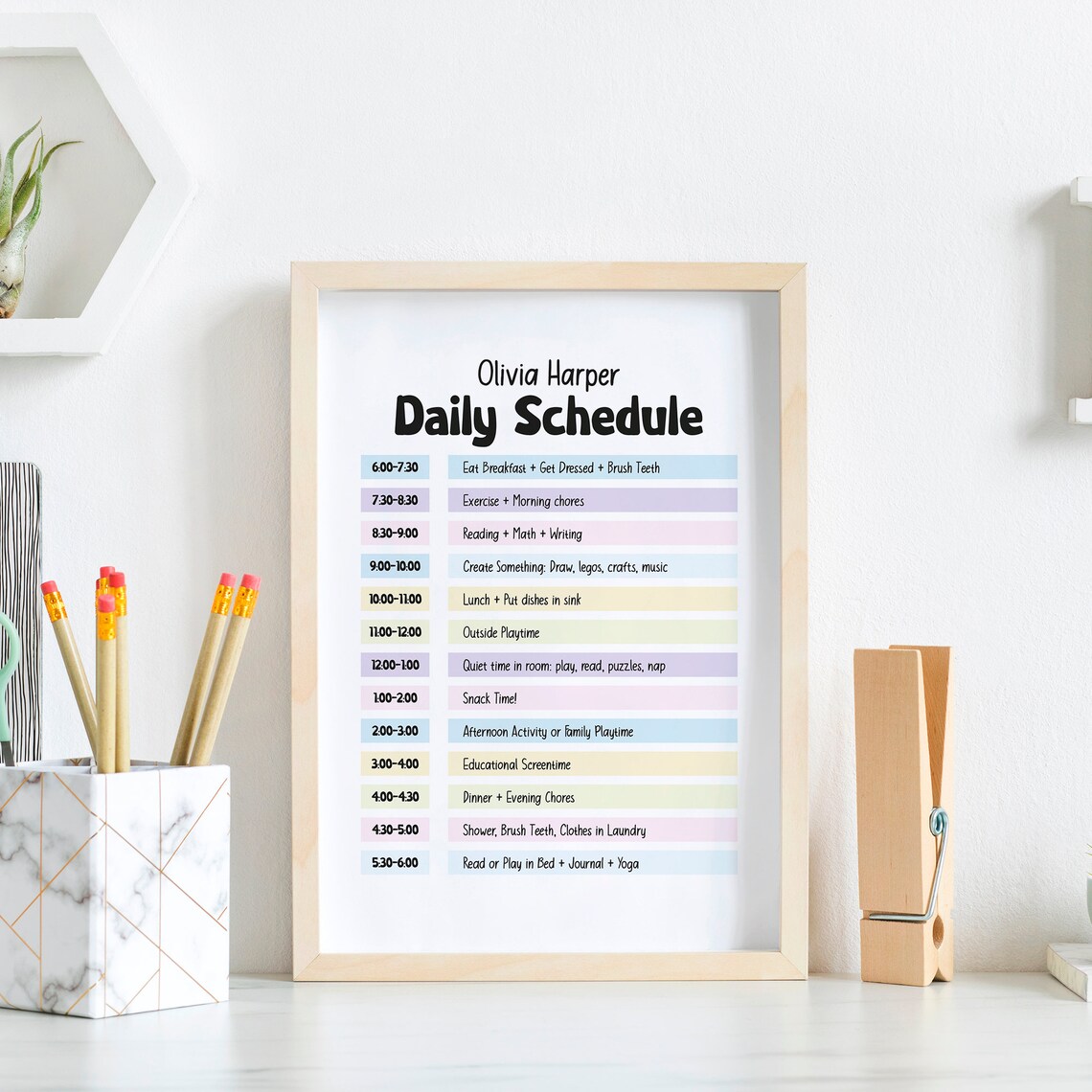Editable Daily Schedule for Kids, Printable Daily Planner for Kids ...