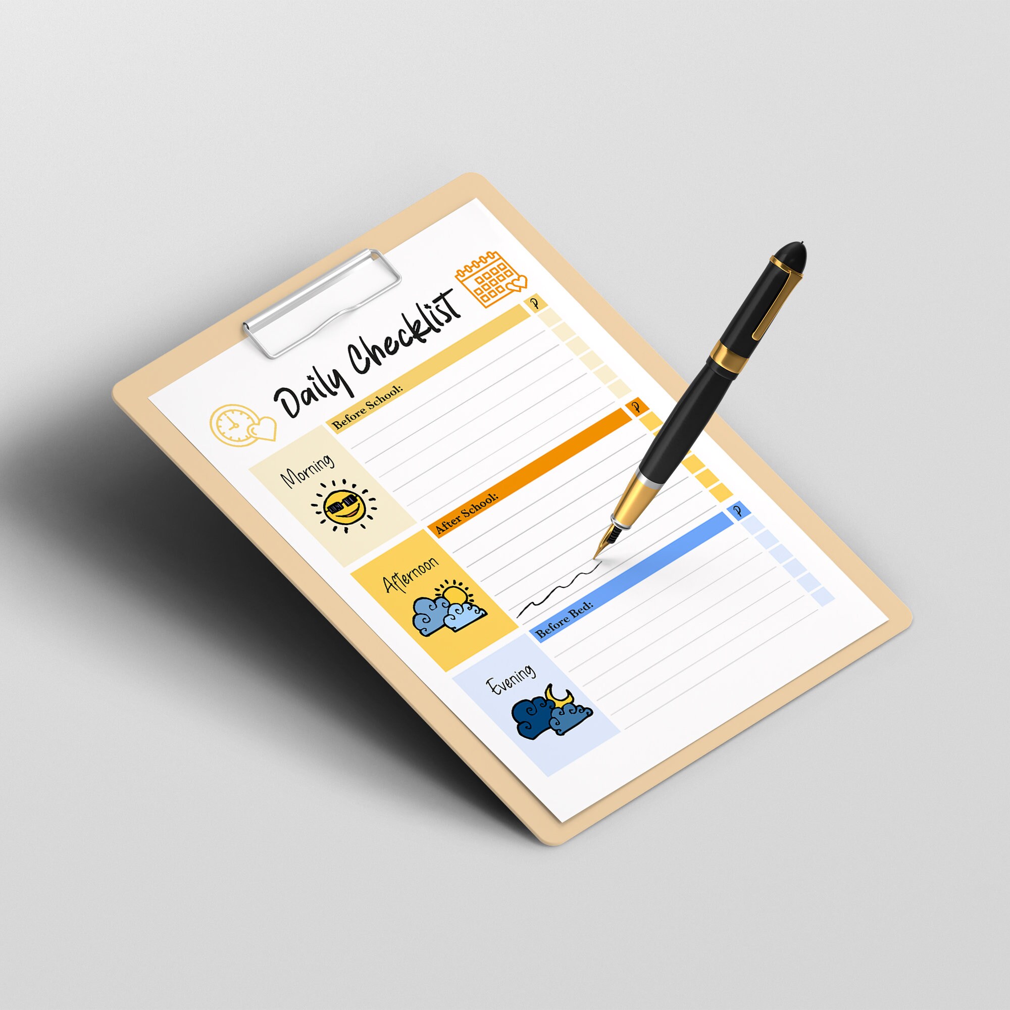 Editable Daily Checklist for Kids, Chore Chart, Behavior Chart, Daily ...