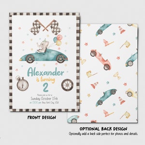 Editable Birthday Invitation for Kids, Car Driver Elephant Printable ...