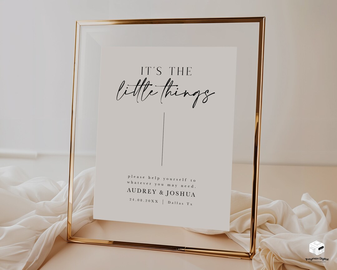 It's the Little Things Sign, Modern Wedding Basket Sign, Ladies and ...