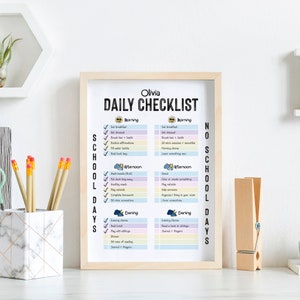 Editable Daily Checklist for Kids, Kids Responsibility Chart, Before ...