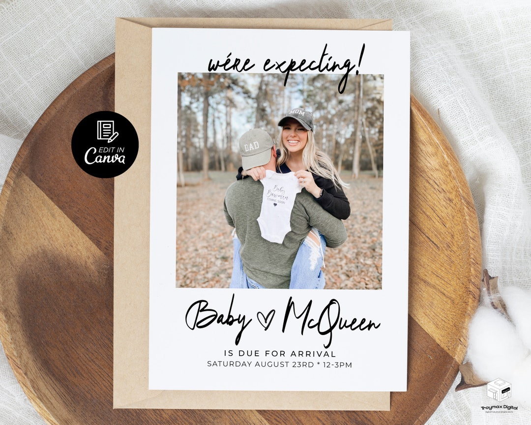 Editable Pregnancy Announcement, Pregnancy Card Printable, Baby ...