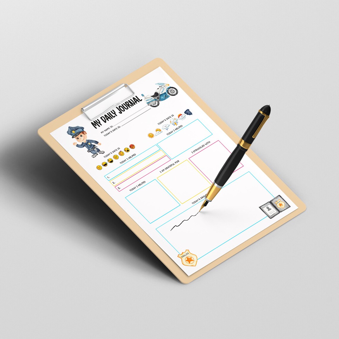 Police Daily Planner for Kids Printable Routine Chart Weekly - Etsy