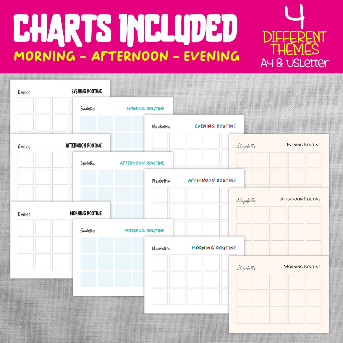 Editable Daily Routine for Kids Responsibility Chart Daily - Etsy