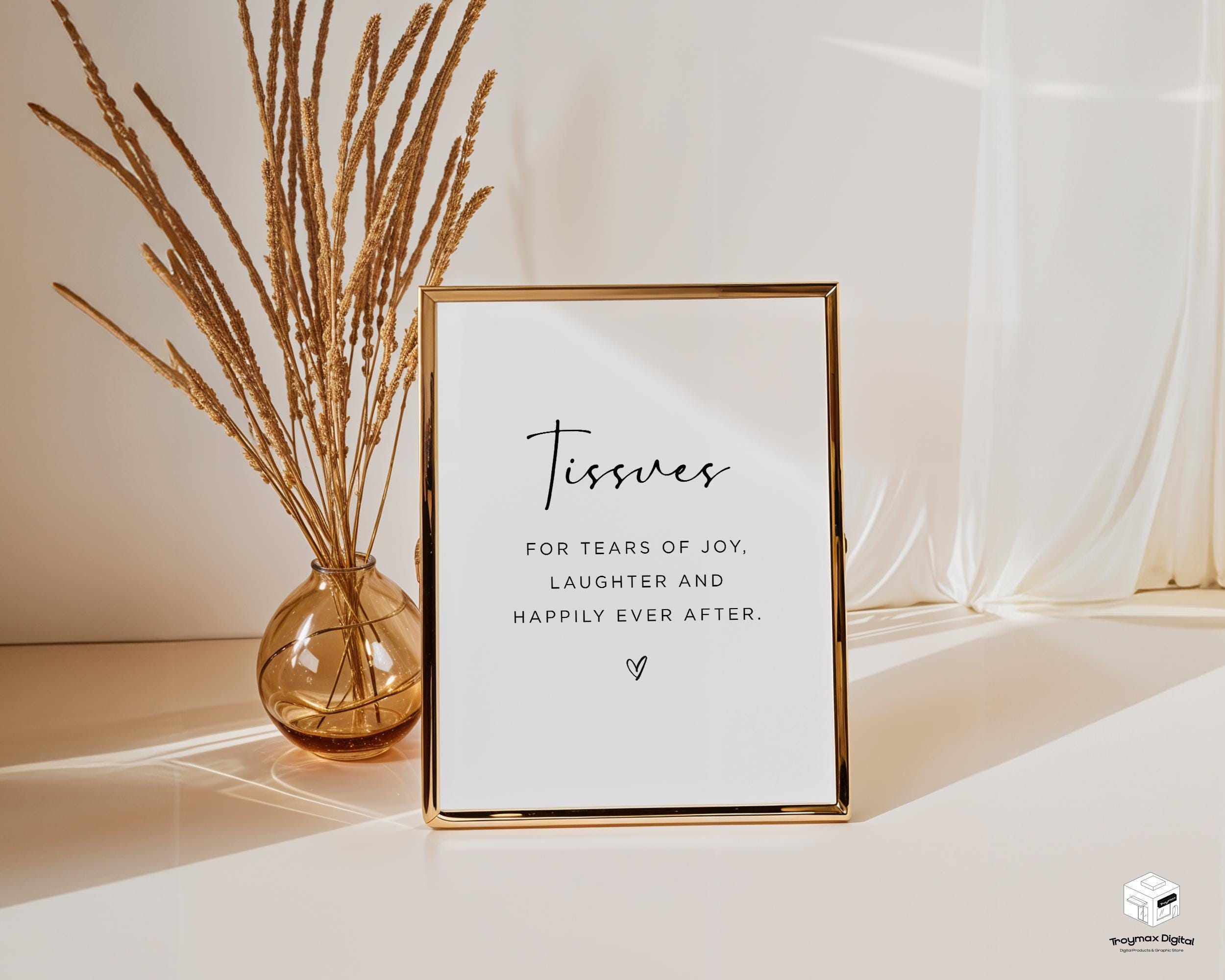 Minimalist Tissues Sign Printable, Wedding Table Sign Happy Tears Sign ...