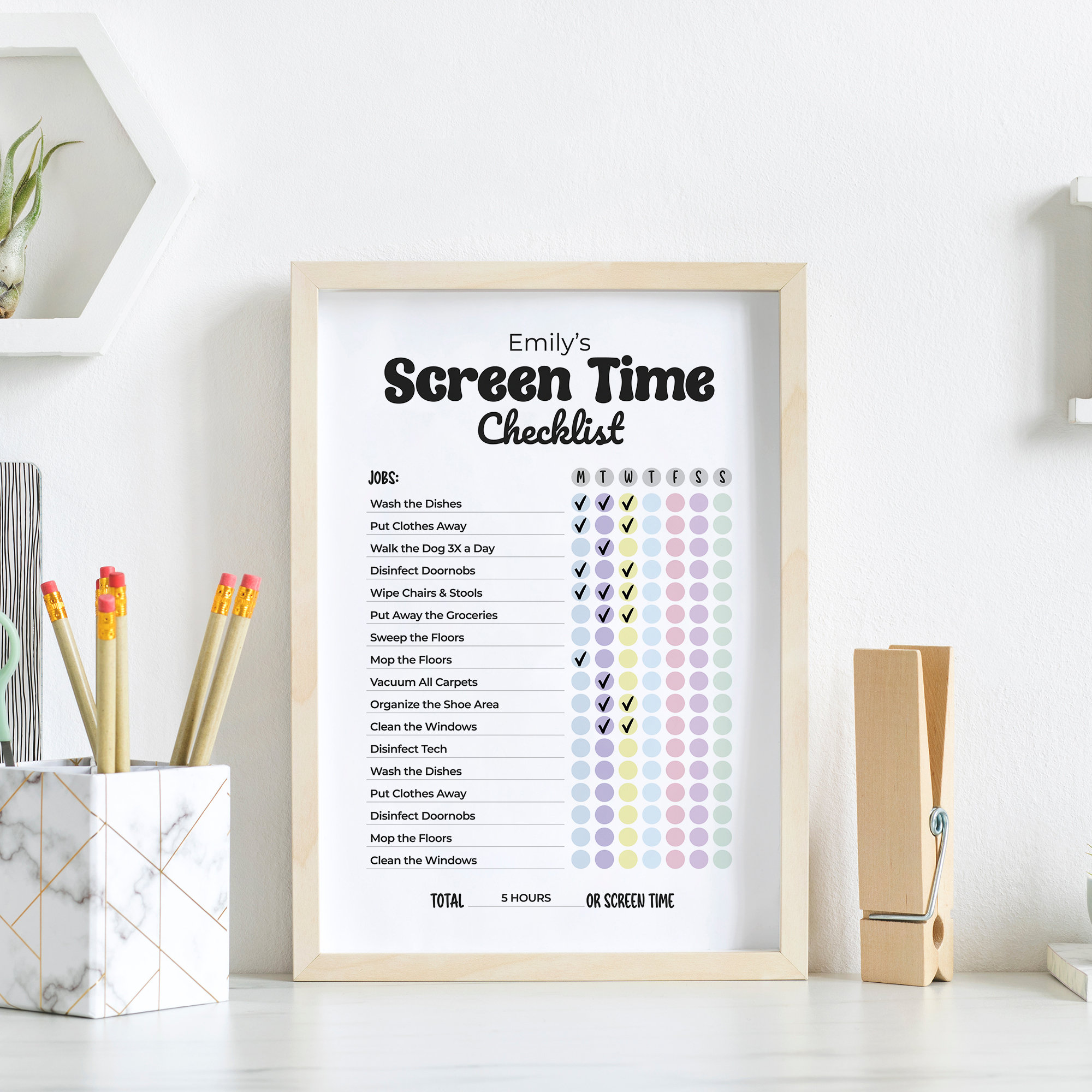 Editable Screen Time Chart Checklist, Daily Screen Time Schedule ...