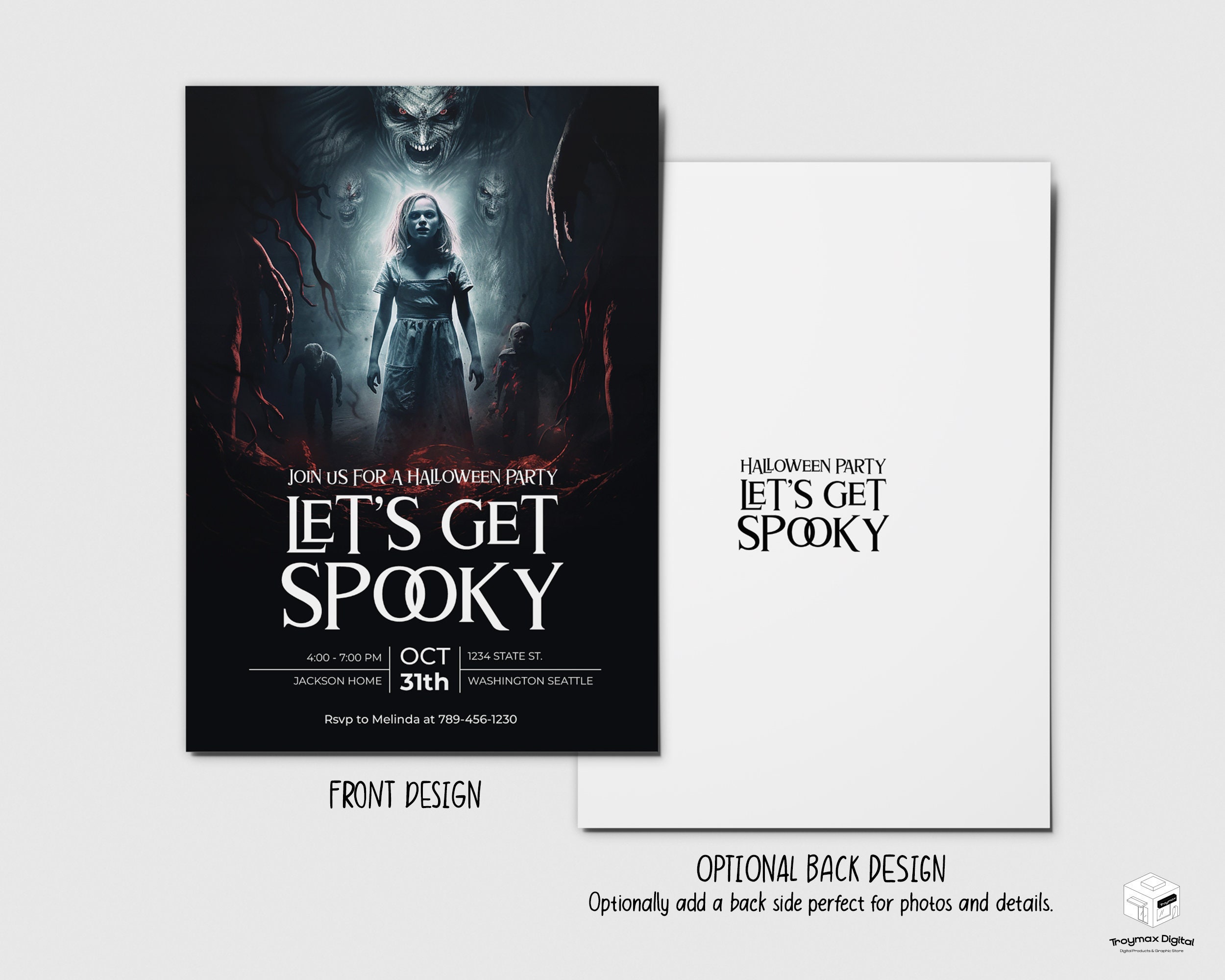 Editable Scary Party Invite Template, Exorcist Party, Halloween Phone ...