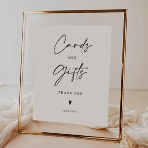 Minimalist Cards and Gifts Sign, Simple Gift Table Sign, Boho Cards and ...
