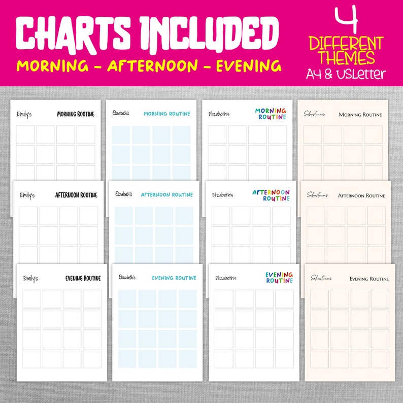 Editable Daily Routine Cards for Kids, Montessori Card for Kids, Daily ...