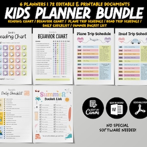 Reading Chart, Behavior Chart, Plane Trip Schedule, Road Trip Schedule ...