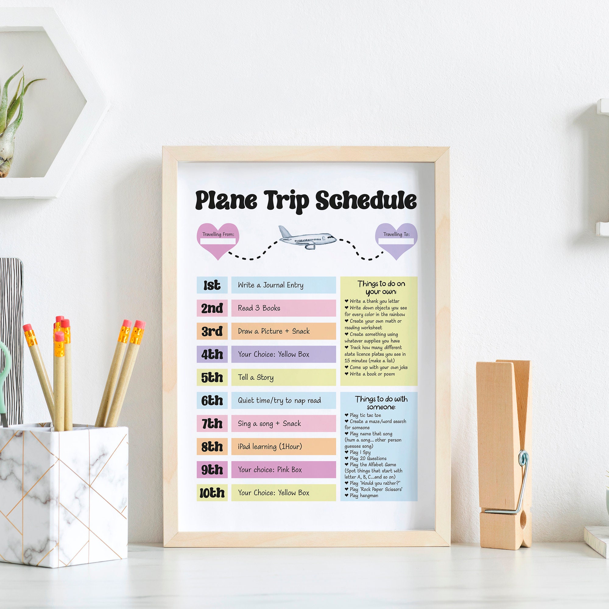 Plane Trip Schedule, Plane Trip Travel Activities for Kids, Plane ...