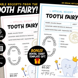 Tooth Fairy Receipt Certificate for Kids Monthly Brushing - Etsy