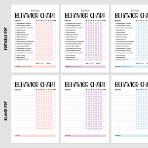 Editable Behavior Reward Chart for Kids, Good Behavior Tracking ...