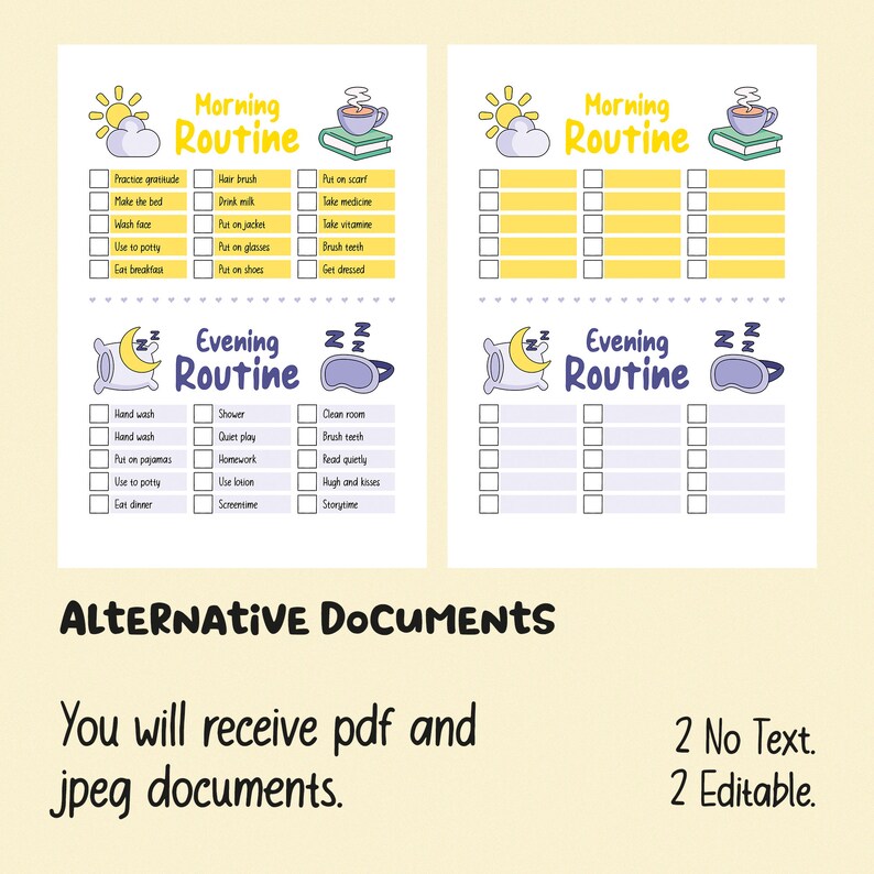 Daily Routine Chart for Kids Toddler Morning Bedtime Routine - Etsy