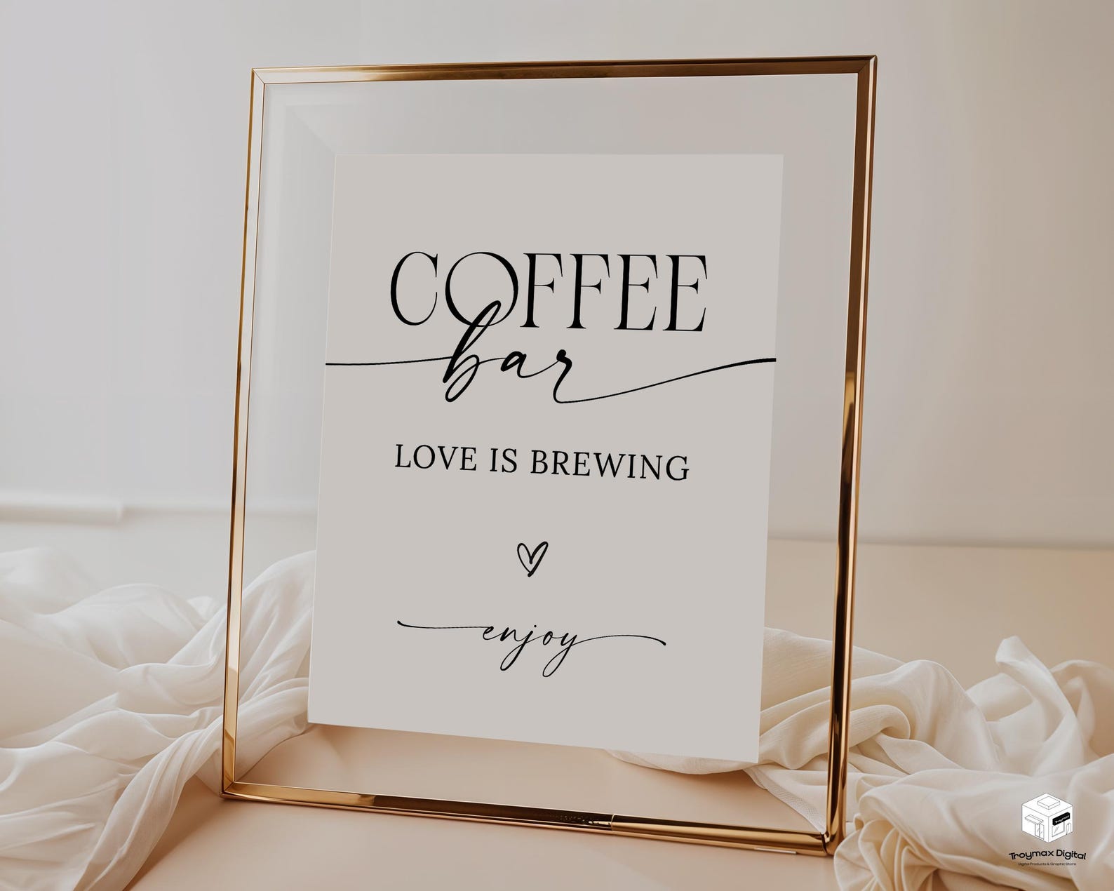 Coffee Bar Sign, Love is Brewing Sign, Minimalist Wedding Coffee Bar ...