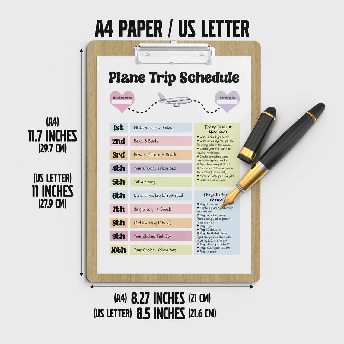 Plane Trip Schedule, Plane Trip Travel Activities for Kids, Plane ...