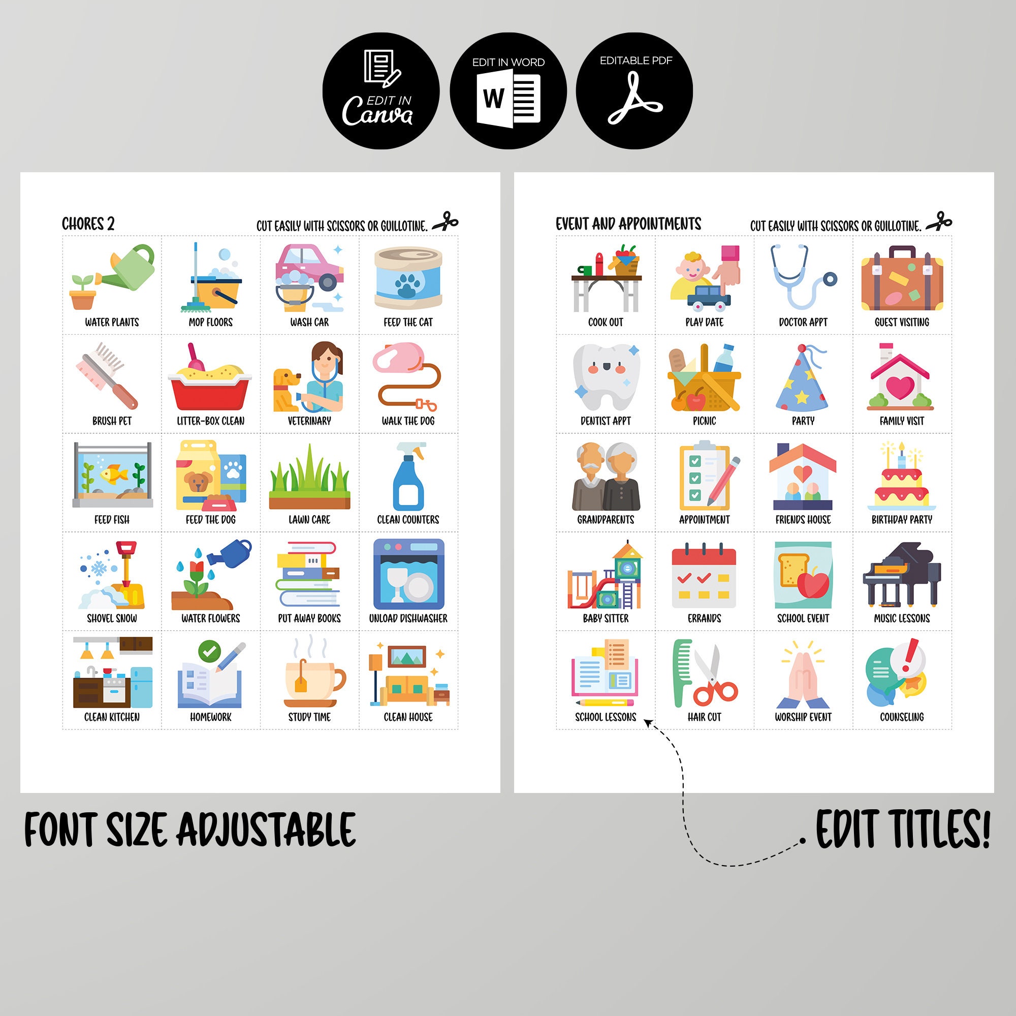 Editable Daily Routine Cards for Kids Printable Daily - Etsy México