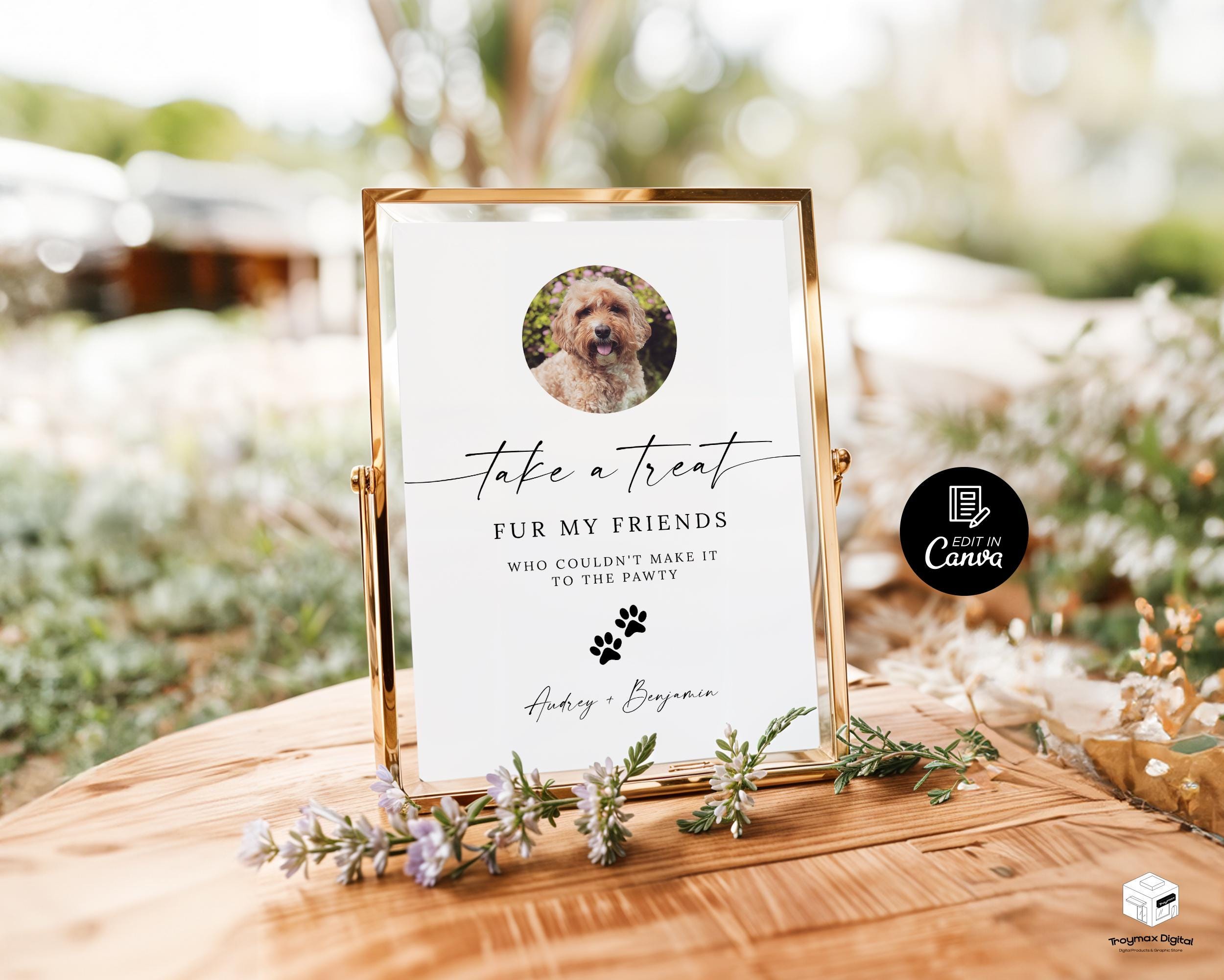 Pet Party Favor Wedding Sign Template, Wedding Dog Sign, Pet Biscuit ...