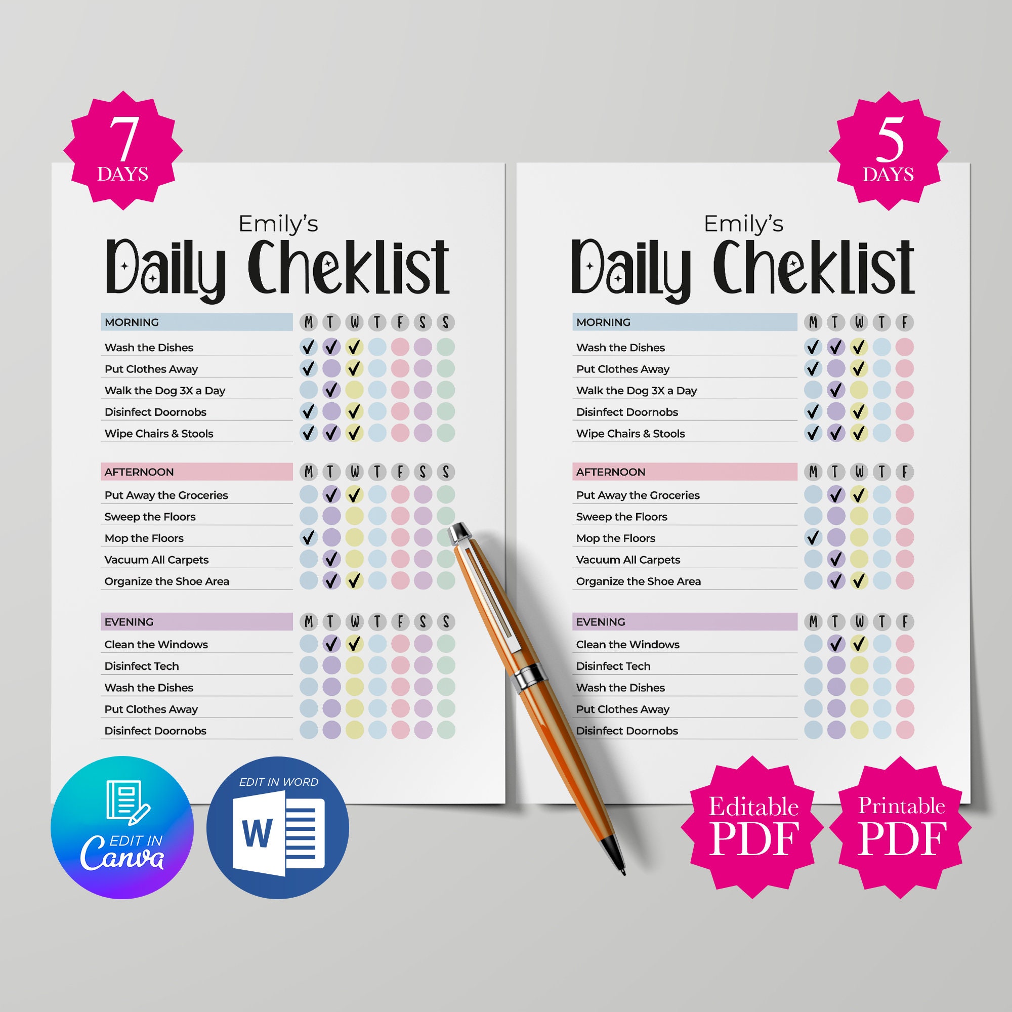 Daily Checklist, Consequence Chart, Eat the Food Checklist, Screen Time ...