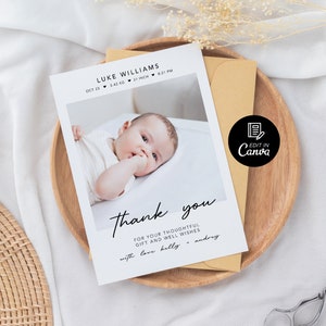 Newborn Thank You Card, Baby Thank You Card, Photo Thank You Card for ...