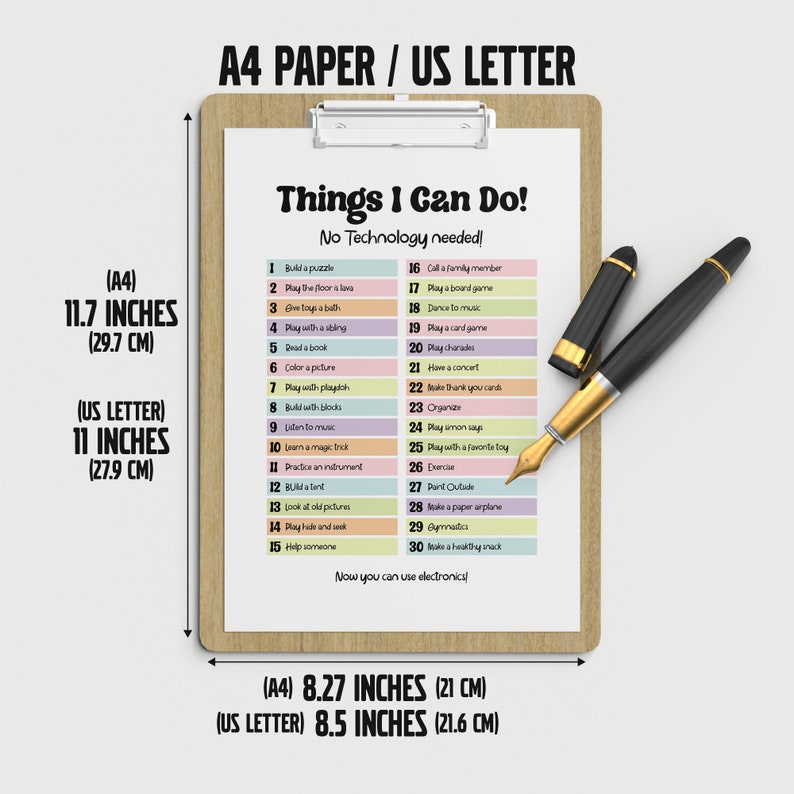 Play Inspiration Chart for Kids, Kids Daily Schedule Idea Editable ...