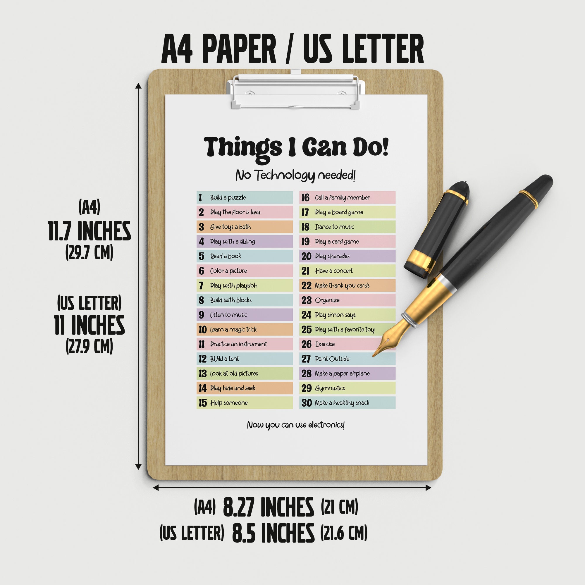 Play Inspiration Chart for Kids, Kids Daily Schedule Idea Editable ...