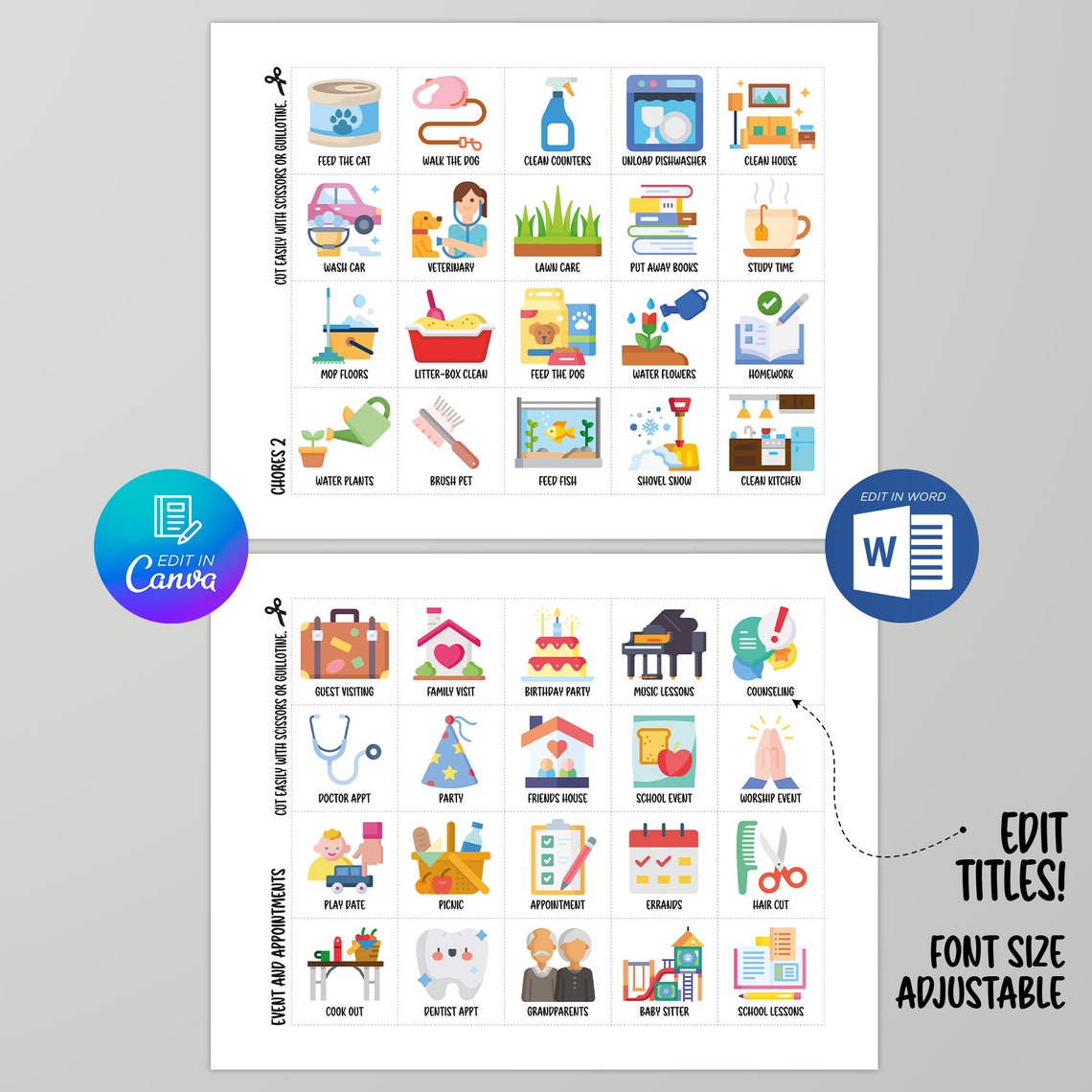 Editable Daily Routine for Kids Responsibility Chart Daily - Etsy