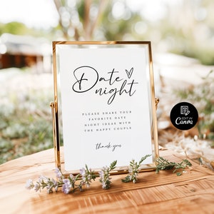 Modern Date Night Heart Sign, Wedding Date Night Sign, Wedding Date ...