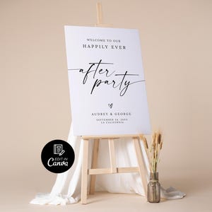Happily Ever After Party Welcome Sign, Wedding After Party Sign ...