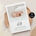 Printable Birth Stats Card, Hello Newborn Baby Announcement, Simple ...