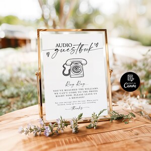 Wedding Audio Guestbook, Leave Me A Message, Audio Book Sign, Phone ...