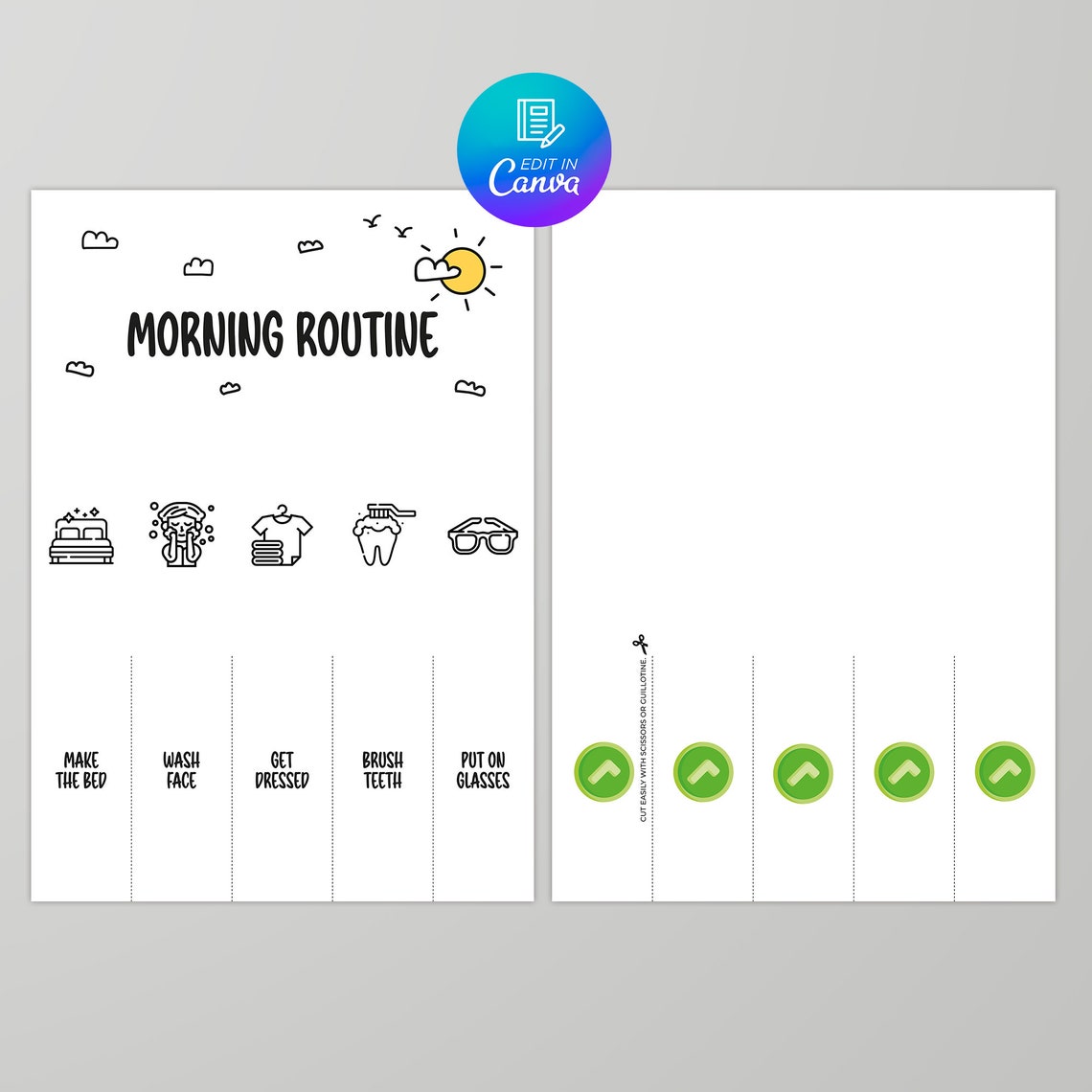 Editable Daily Routine Chart for Kids, Printable Daily Planner for Kids ...