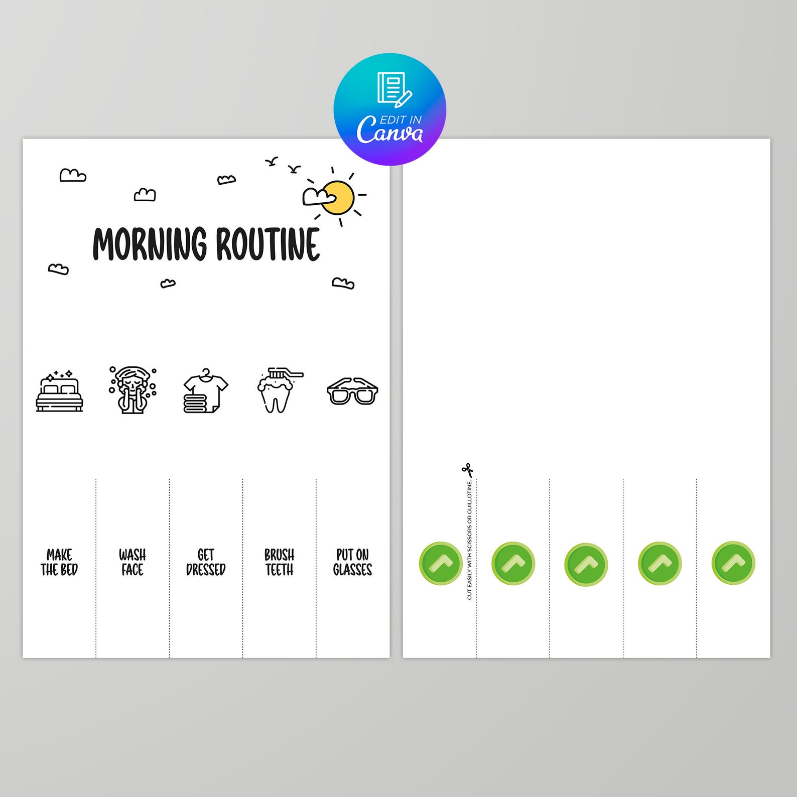 Editable Daily Routine Chart for Kids, Printable Daily Planner for Kids ...