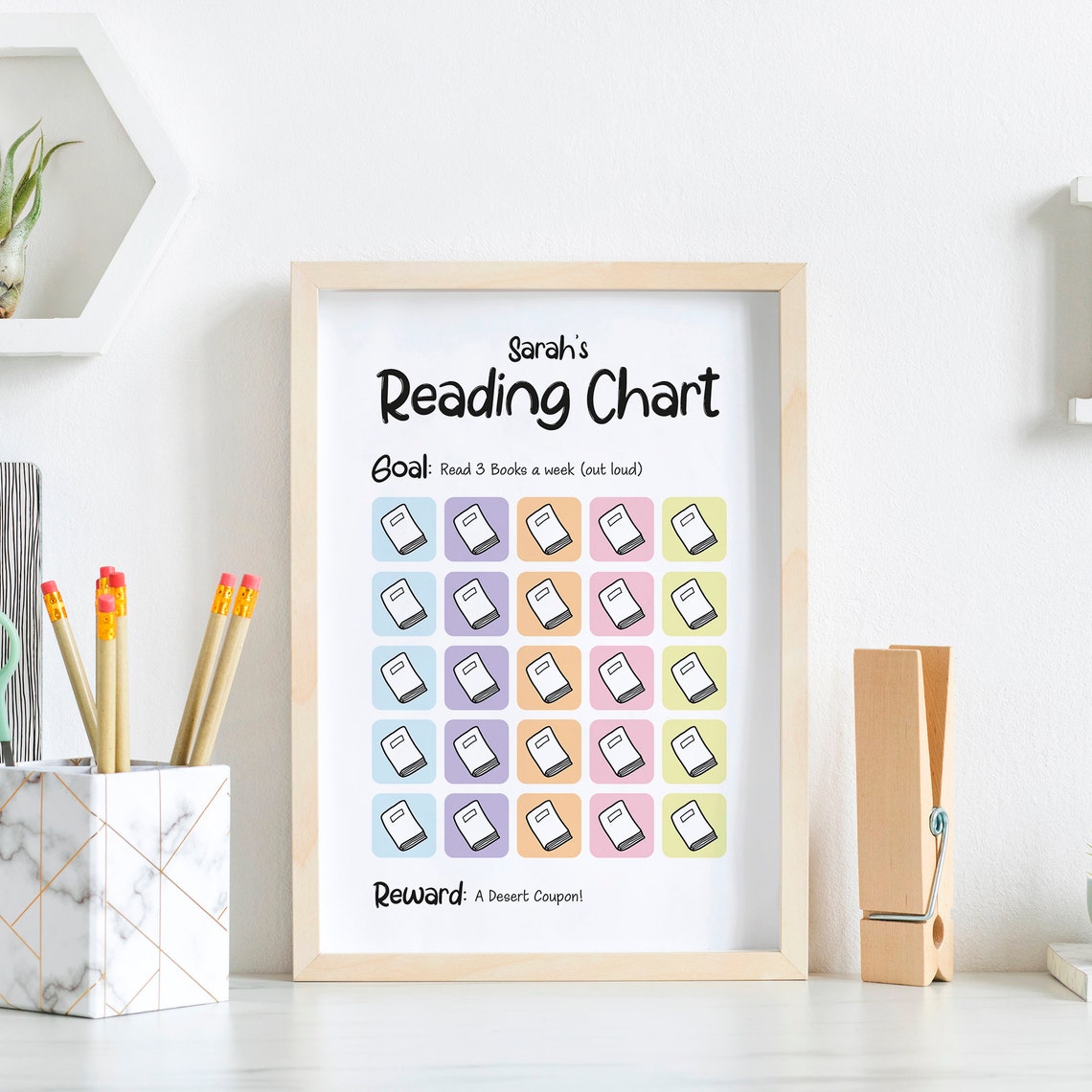 Reading Chart for Kids, Reading Tracker Kids, Reading Log, Reward Chart ...