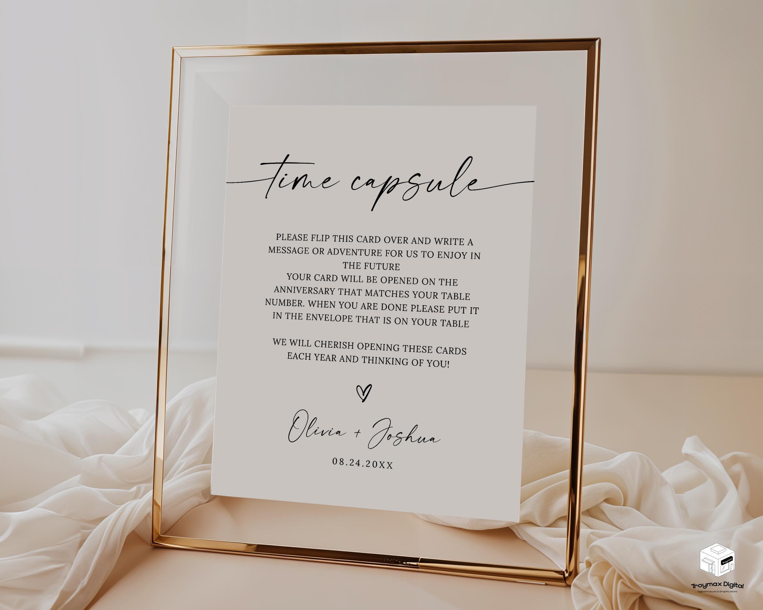 Wedding Time Capsule Sign Template, Wedding Anniversary Message, Bridal ...