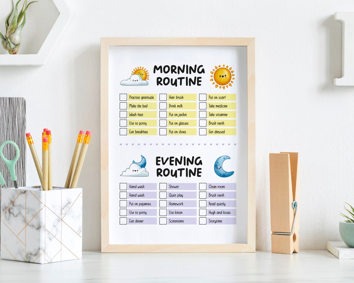 Daily Checklist for Kids Daily Planner for Kids Toddler - Etsy